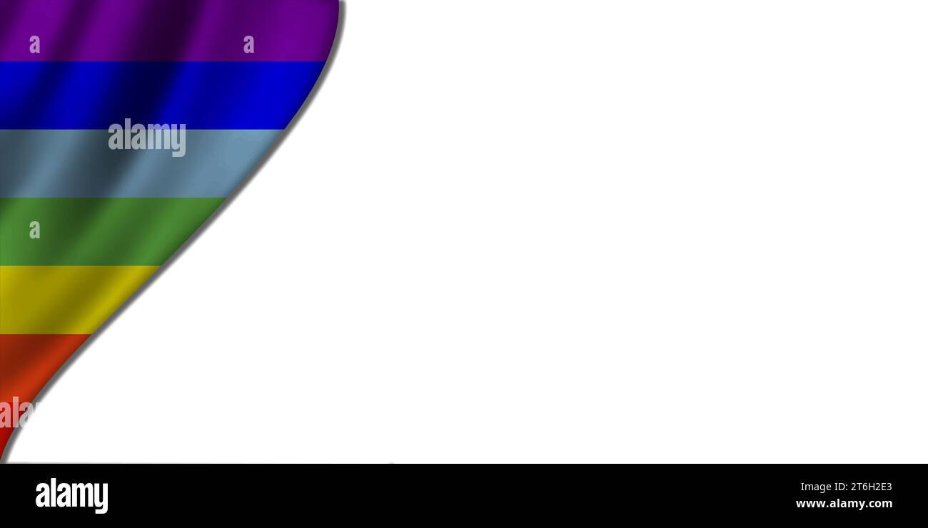 White background with Peace flag on the left. 3D illustration Stock ...