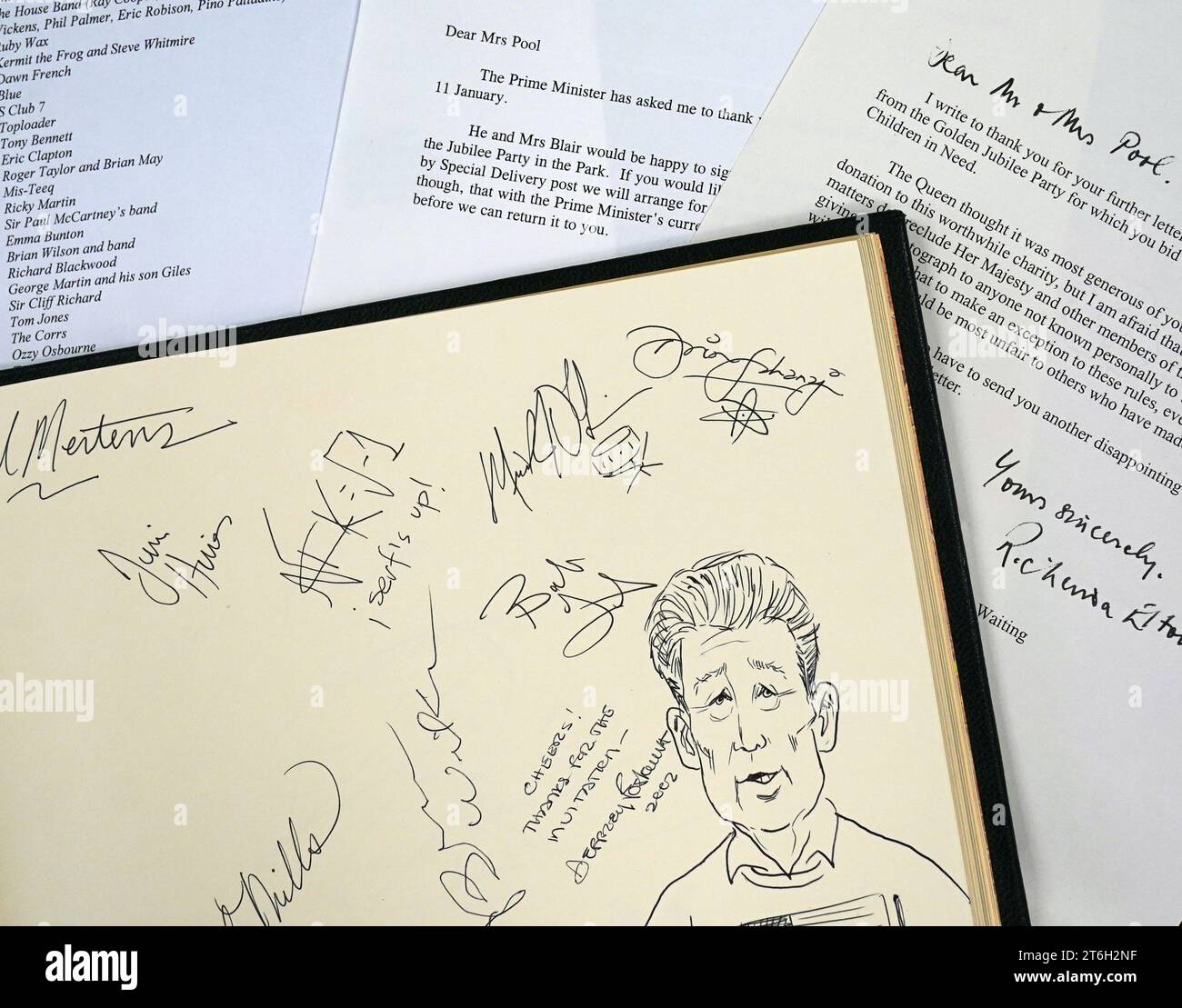 A view of the signature and drawing of Brian Wilson featuring in an ...