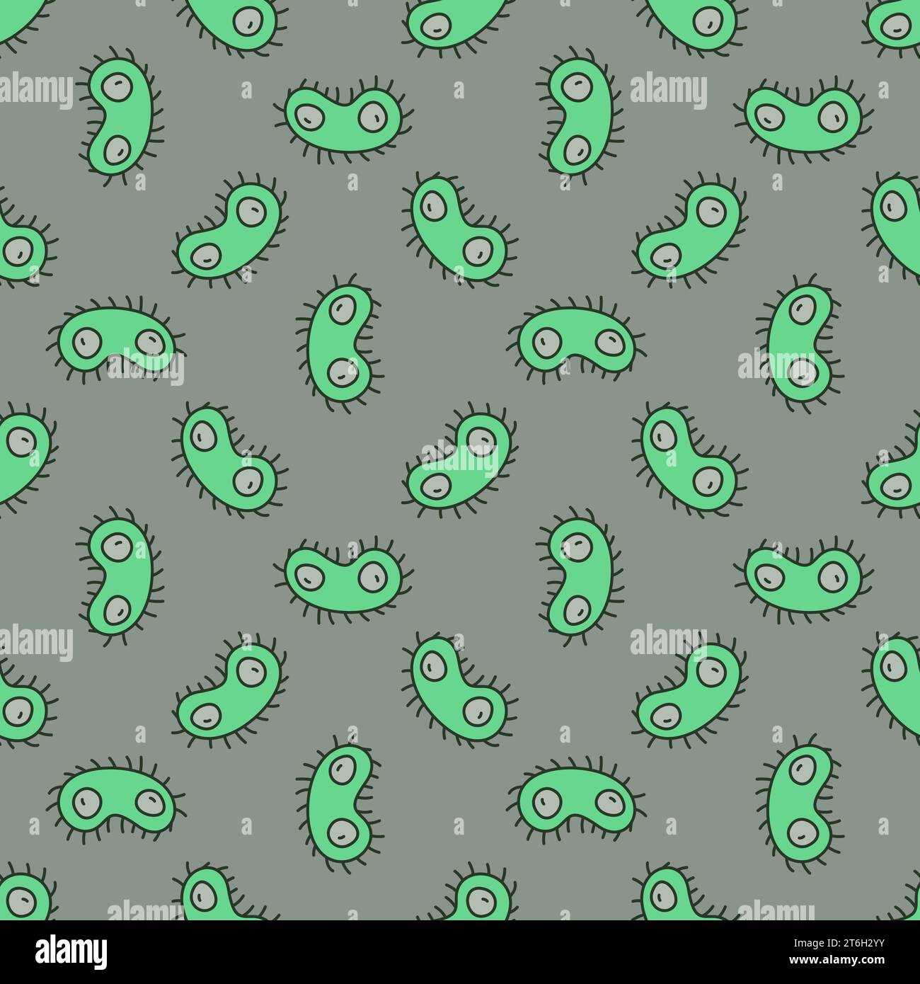 Dangerous Bacteria vector Genetics concept green seamless pattern Stock ...