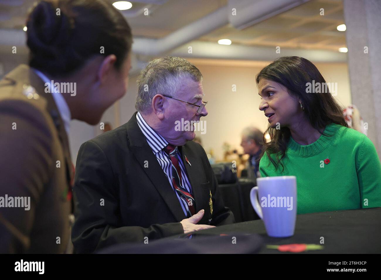 Prime Minister Rishi Sunak's wife Akshata Murty talks with supporters ...