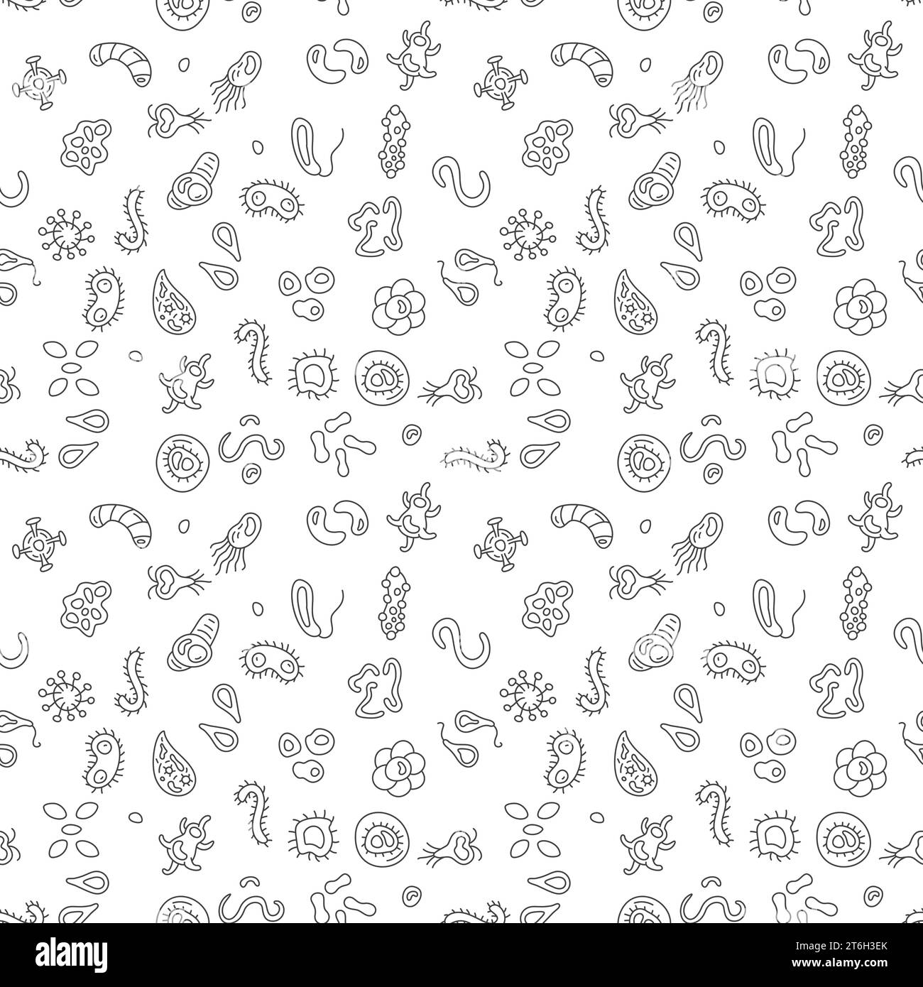 Microbes pattern Black and White Stock Photos & Images - Alamy