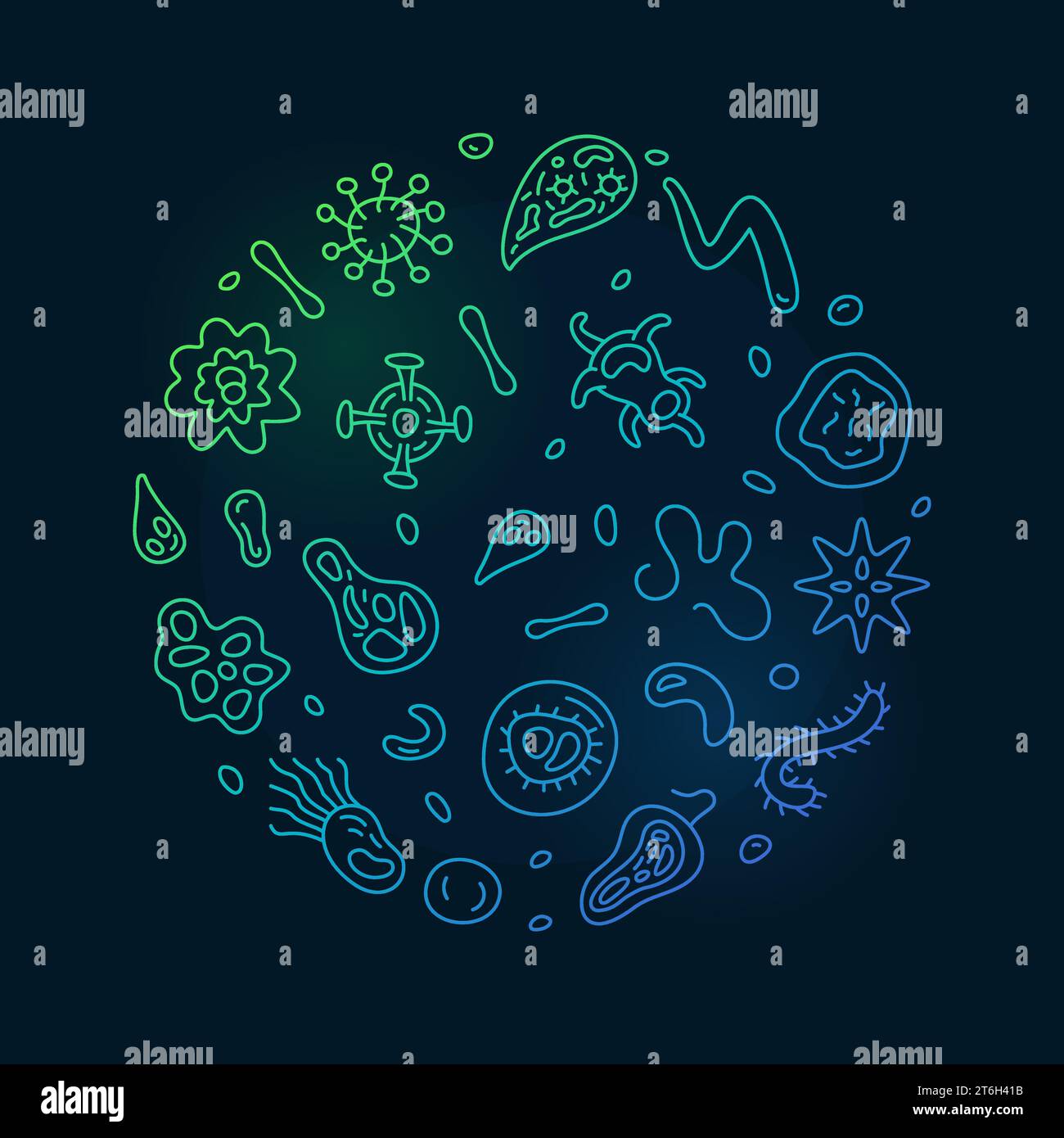 Biotechnology Science concept vector creative round banner or ...