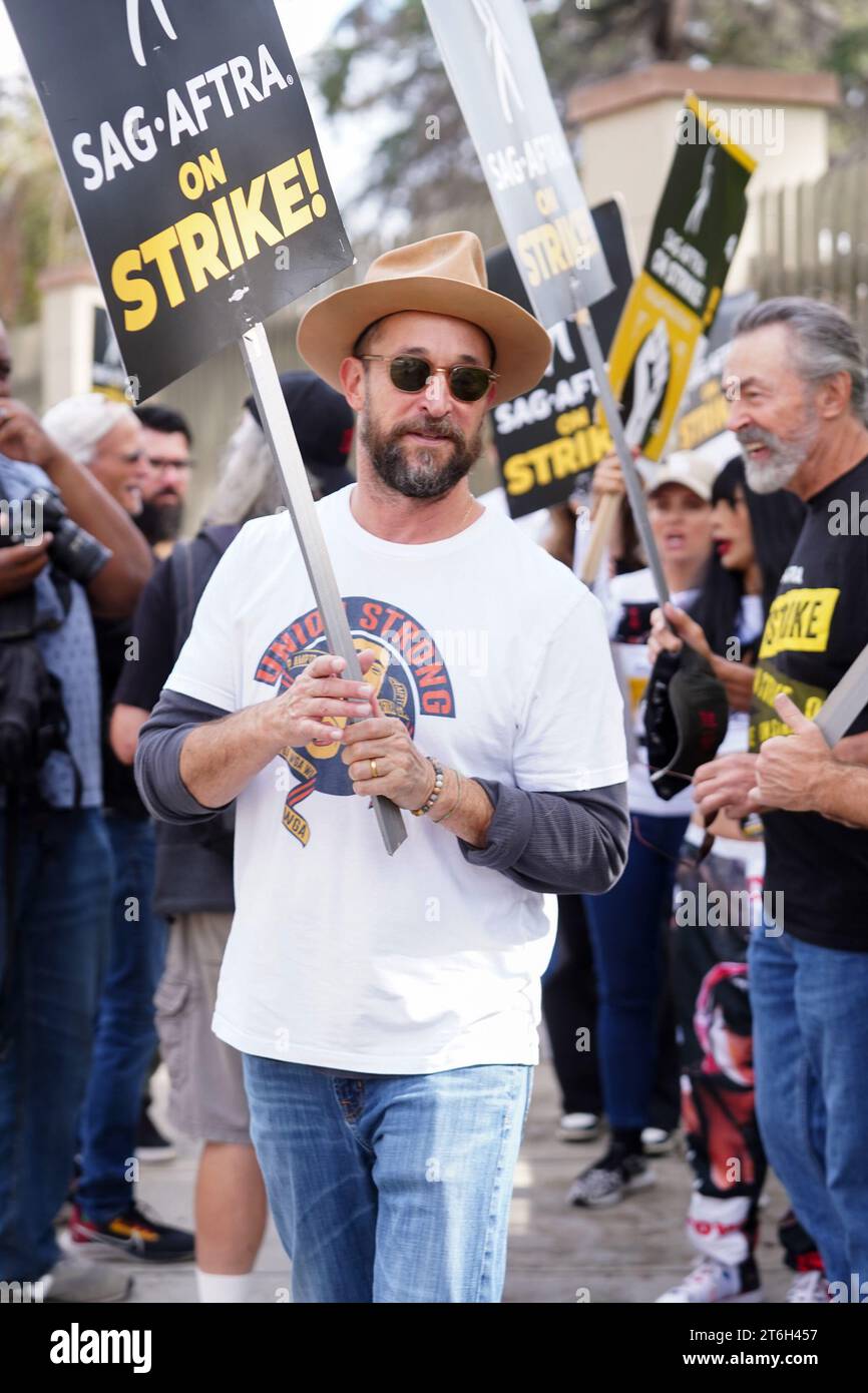 Celebrities at the SAG-AFTRA picket line in Los Angeles, California ...