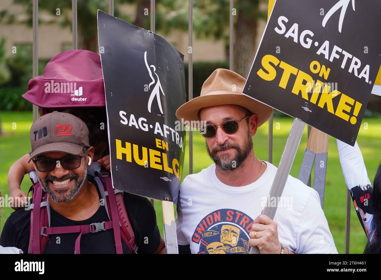 Celebrities at the SAG-AFTRA picket line in Los Angeles, California ...