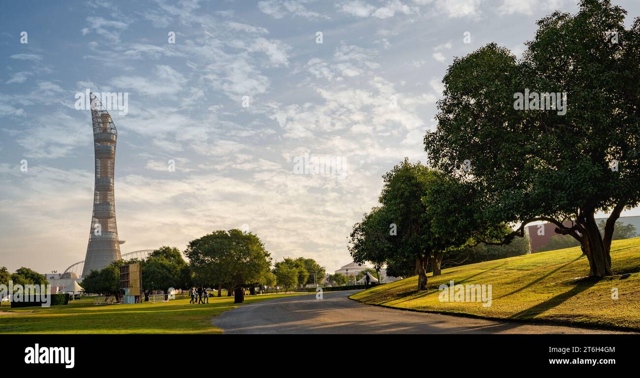 Doha, Qatar: November 1, 2023 : Aspire park one of the vibrant parks in ...