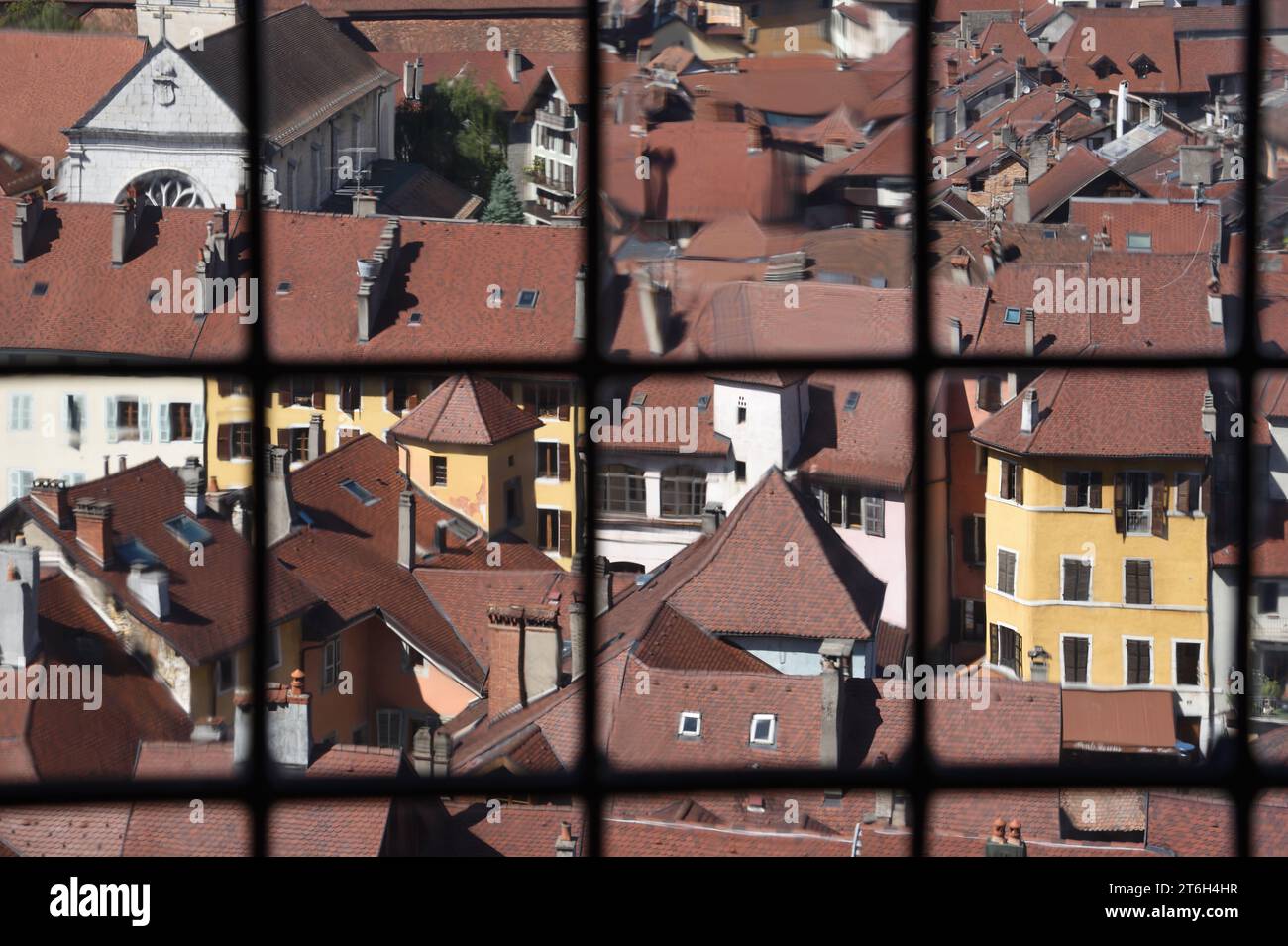 Distorted of Deformed View over the Rooftops of the Old Town or ...