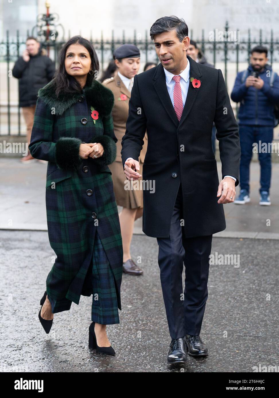 Prime Minister Rishi Sunak and his wife Akshata Murty leave after ...