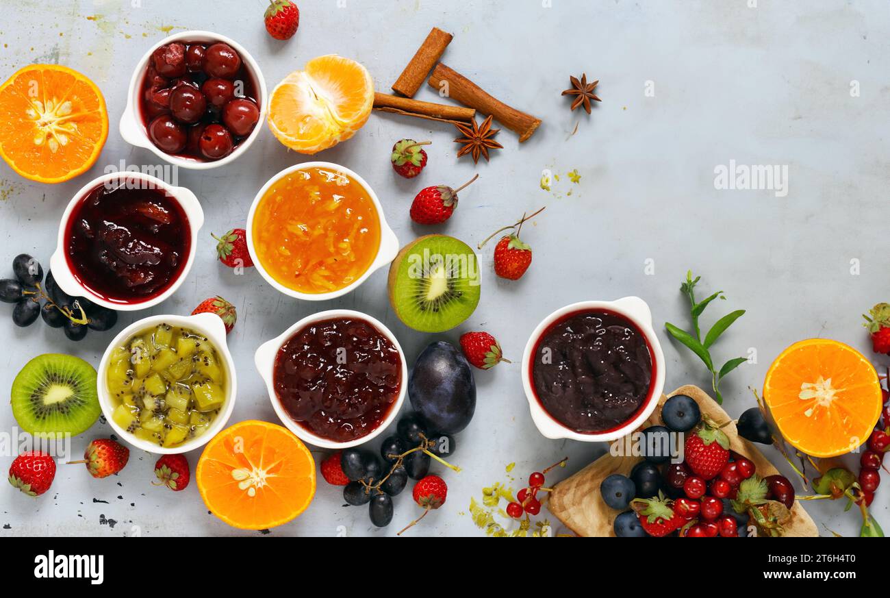 Different types of homemade jams hi-res stock photography and images ...