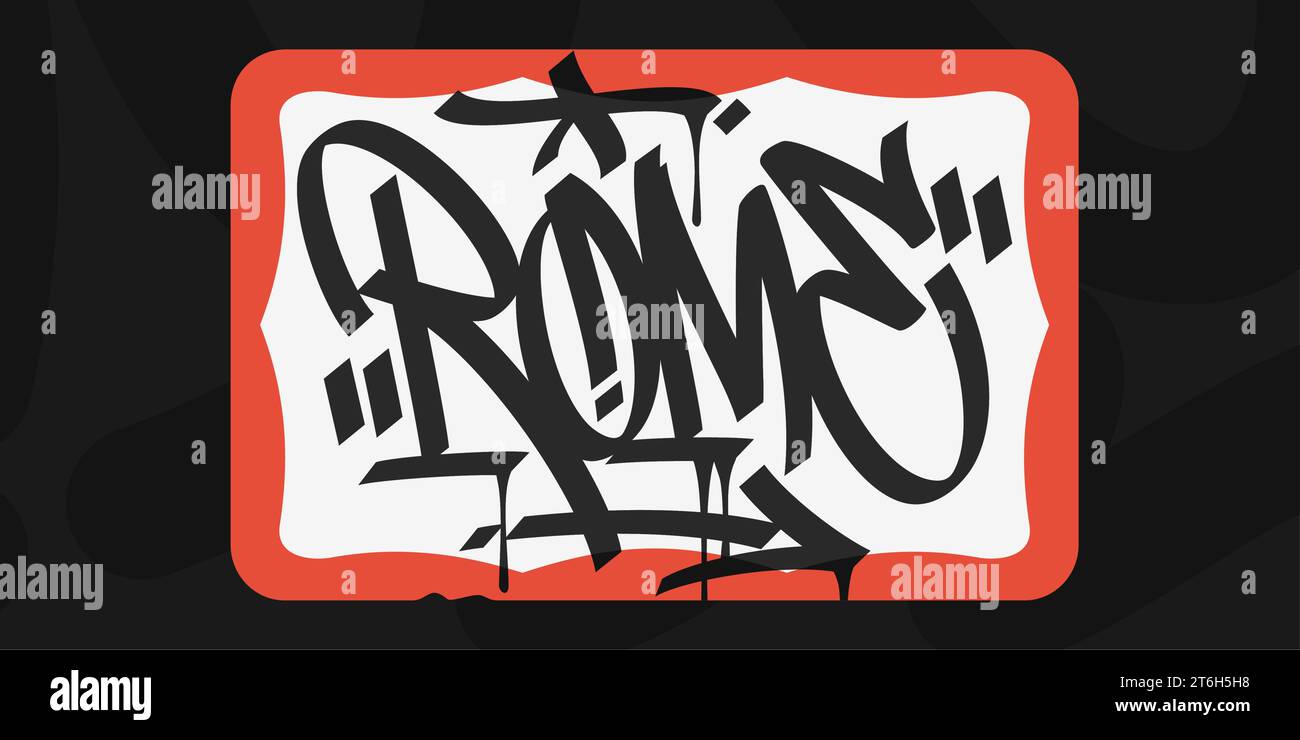 Red Abstract Flat Graffiti Style Sticker With Some Street Art Lettering ...