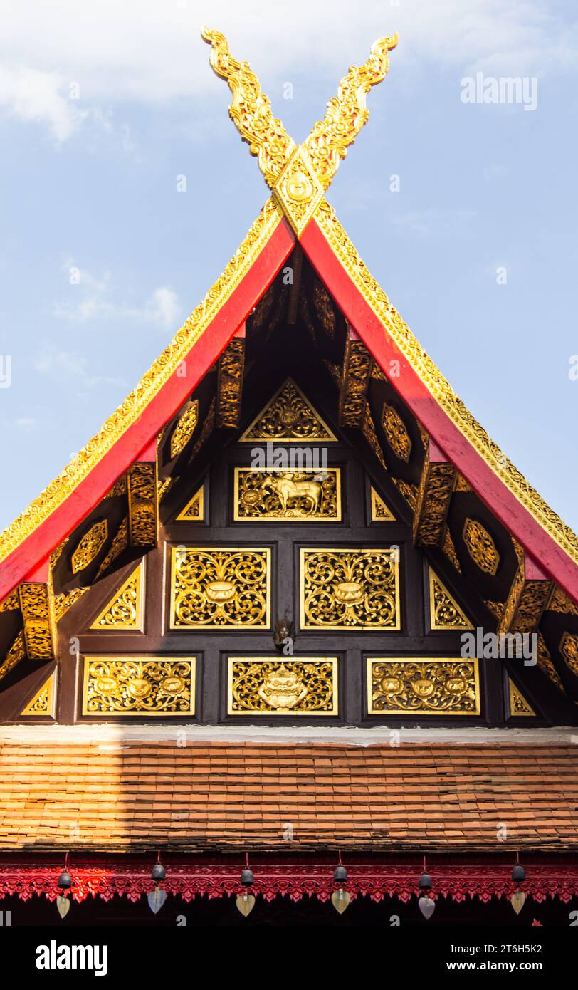 lanna wood gable apex style Stock Photo - Alamy
