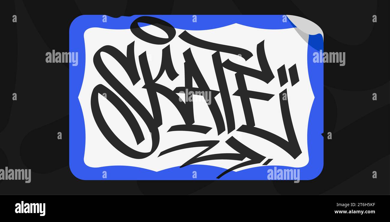 Blue Abstract Flat Graffiti Style Sticker With Some Street Art ...