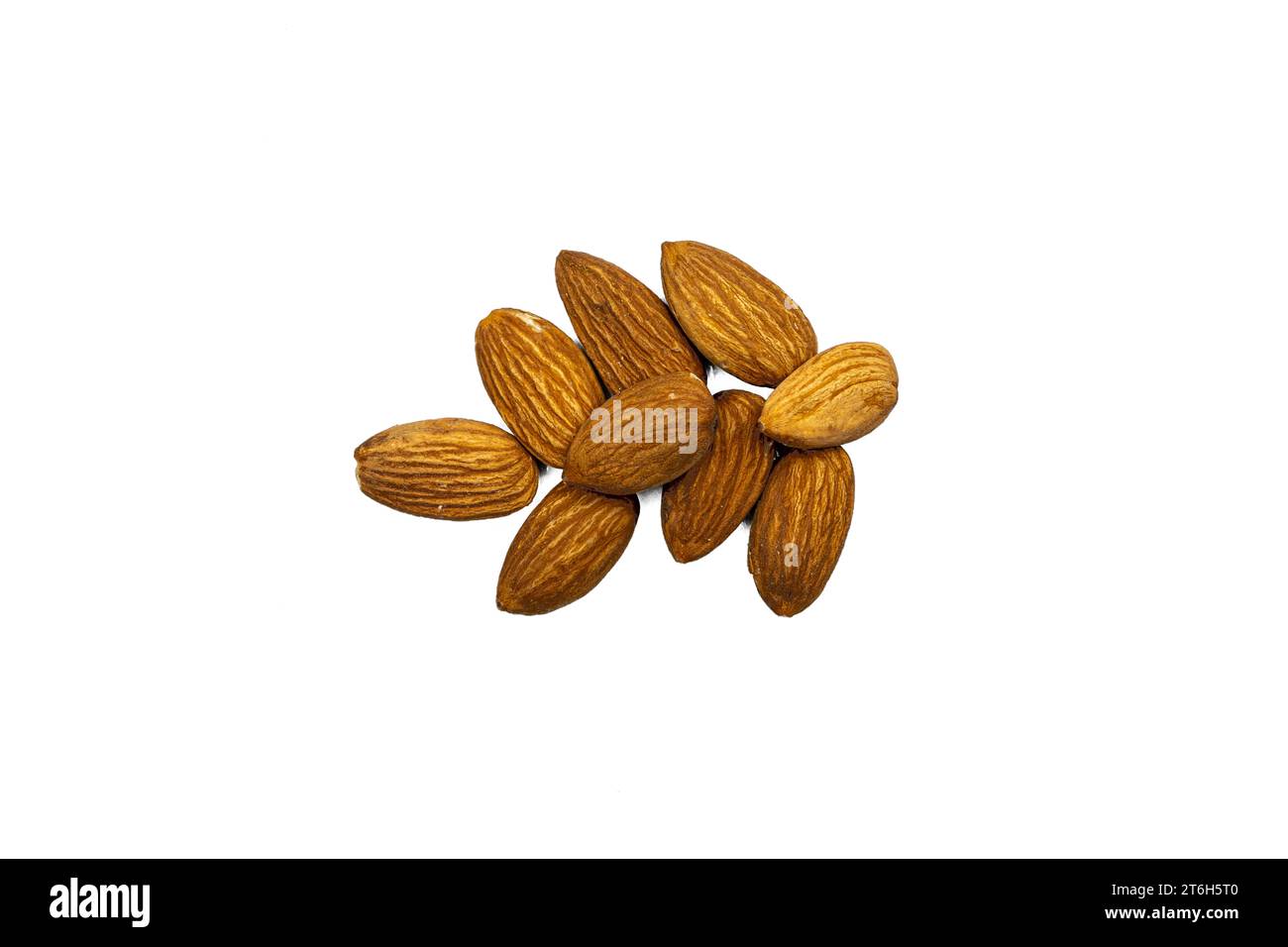 Organic Raw Almond Seeds On White Background Stock Photo - Alamy