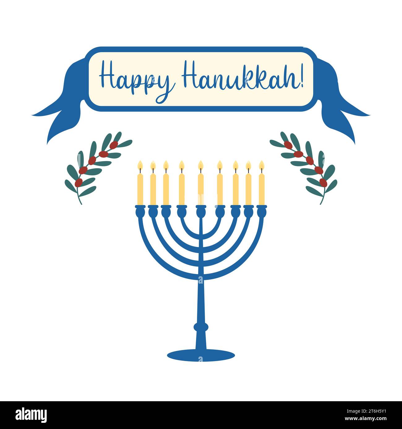 Happy hanukkah candles decoration Stock Vector Images - Alamy