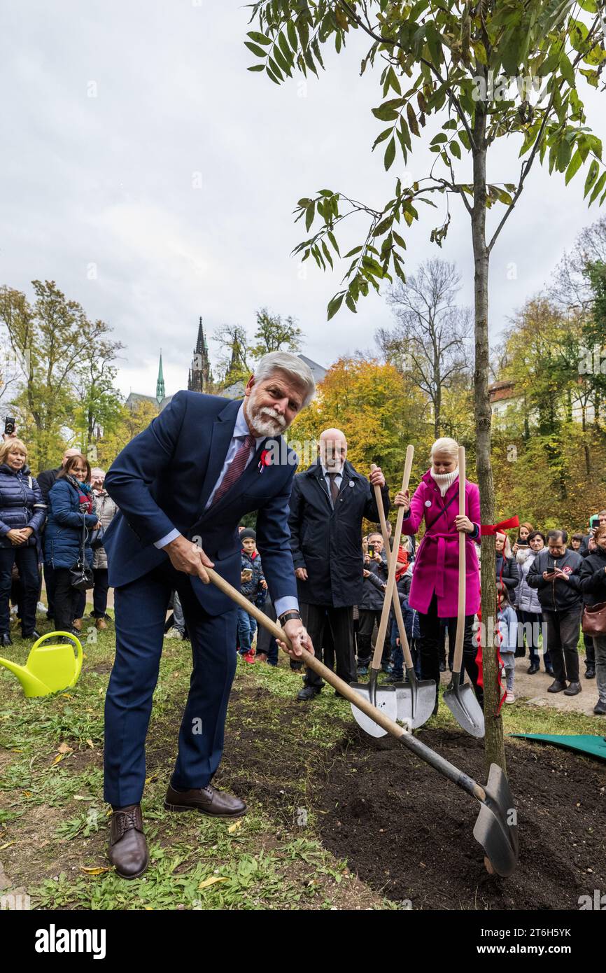 Prague, Czech Republic. 10th Nov, 2023. From left: president Petr Pavel ...