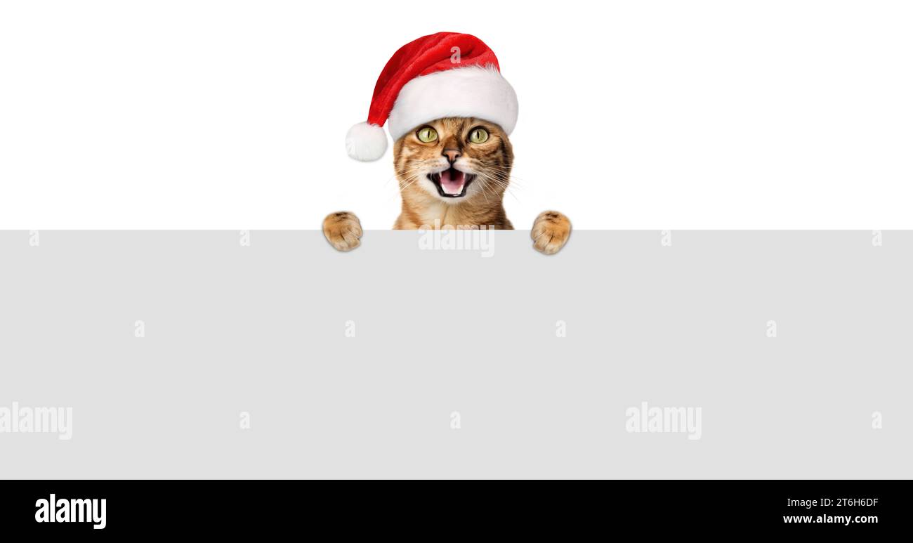 Santa claus looks from behind hi-res stock photography and images - Alamy
