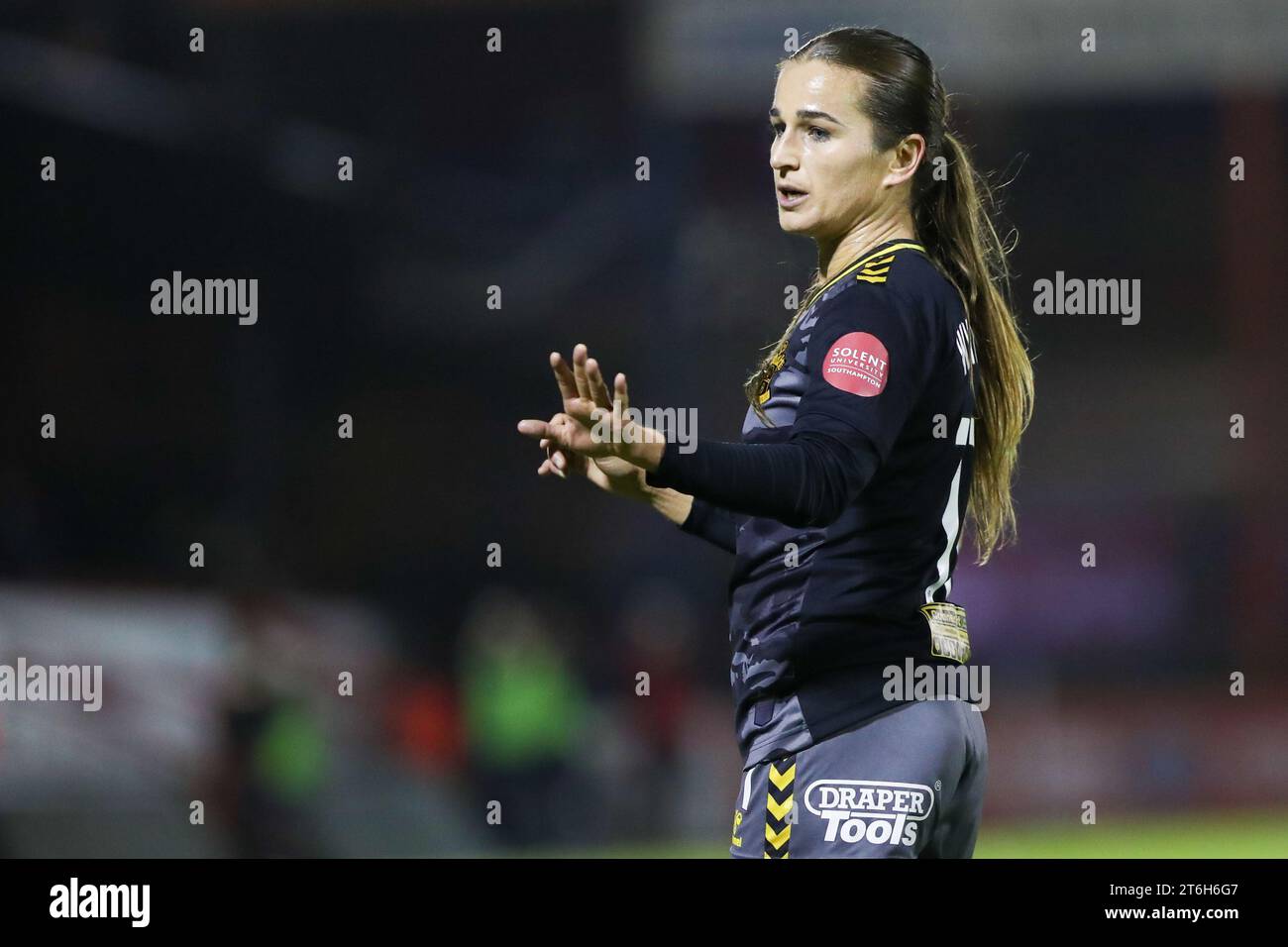 Aldershot, UK. 8 November 2023. Megan Wynne during the Conti Cup game ...