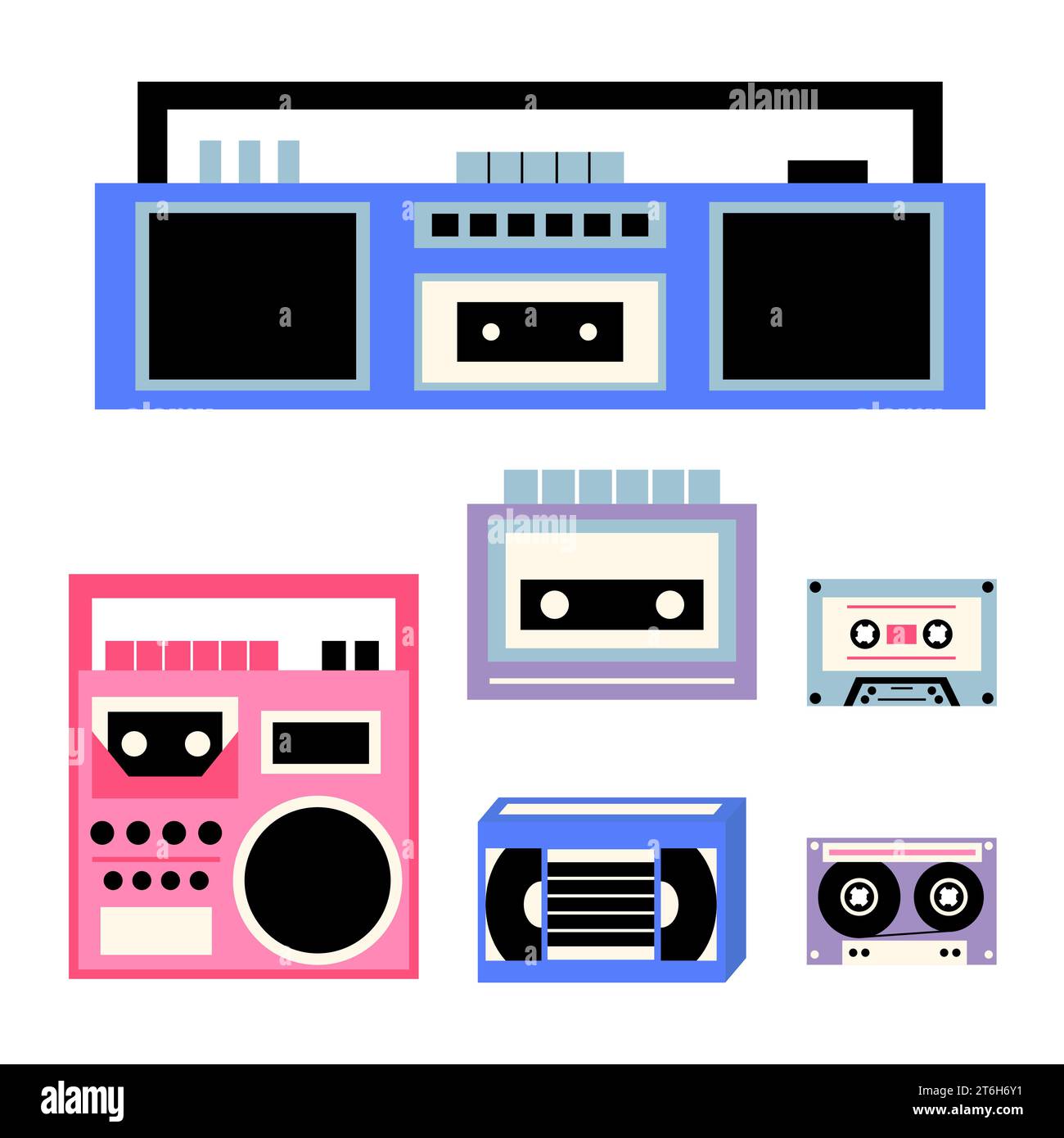 Classic 90s and 80s gadgets vector set Stock Vector Image & Art - Alamy