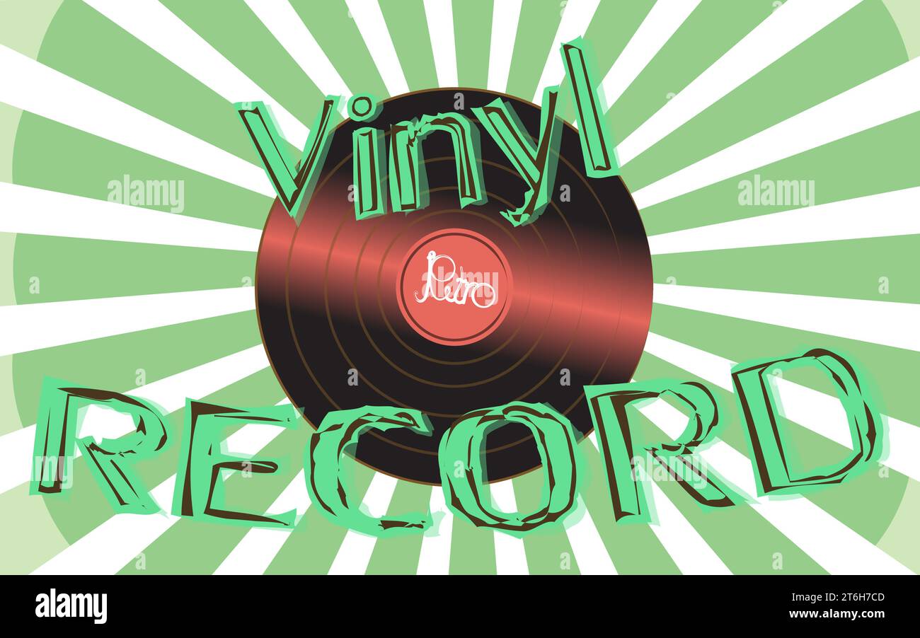 Musical audio is an old vintage retro hipster antique vinyl record and ...