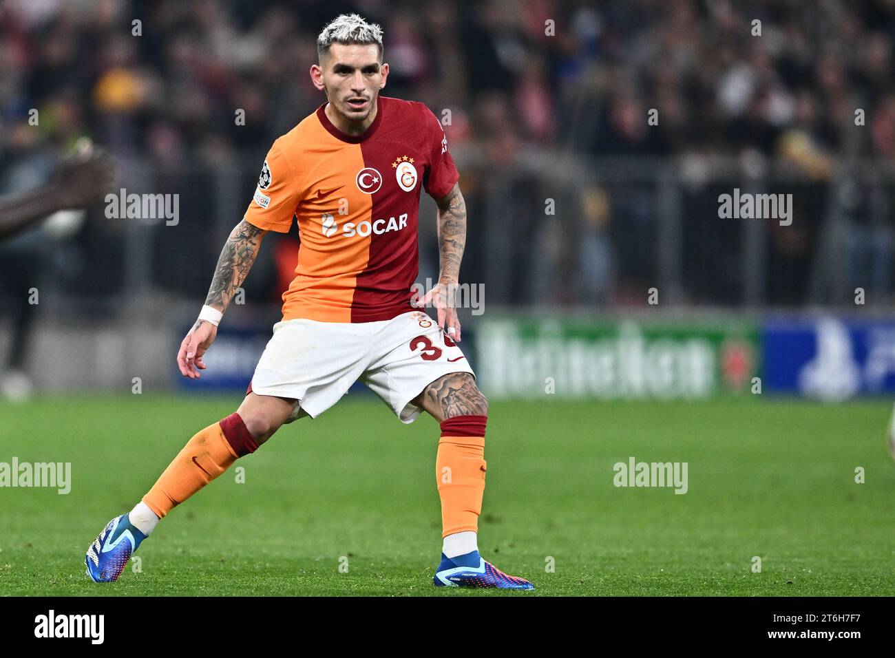 MUNICH, GERMANY - NOVEMBER 8: Lucas Torreira of Galatasaray during the ...