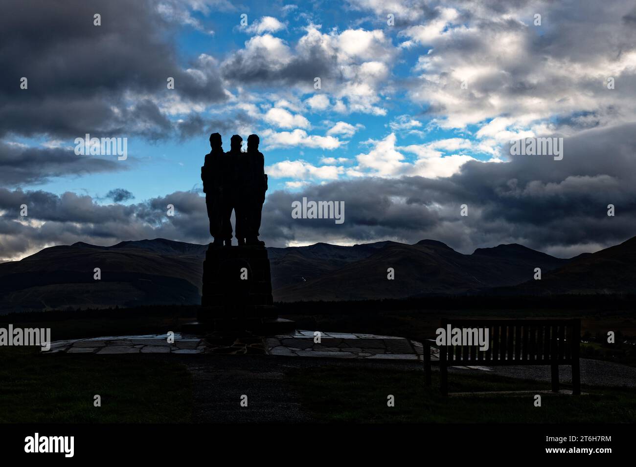 Heavy clouds and a desolate view at the Commando memorial, lochaber ...