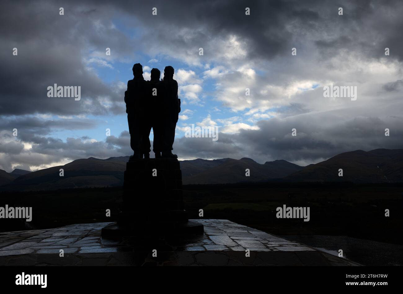 Heavy clouds and a desolate view at the Commando memorial, lochaber ...