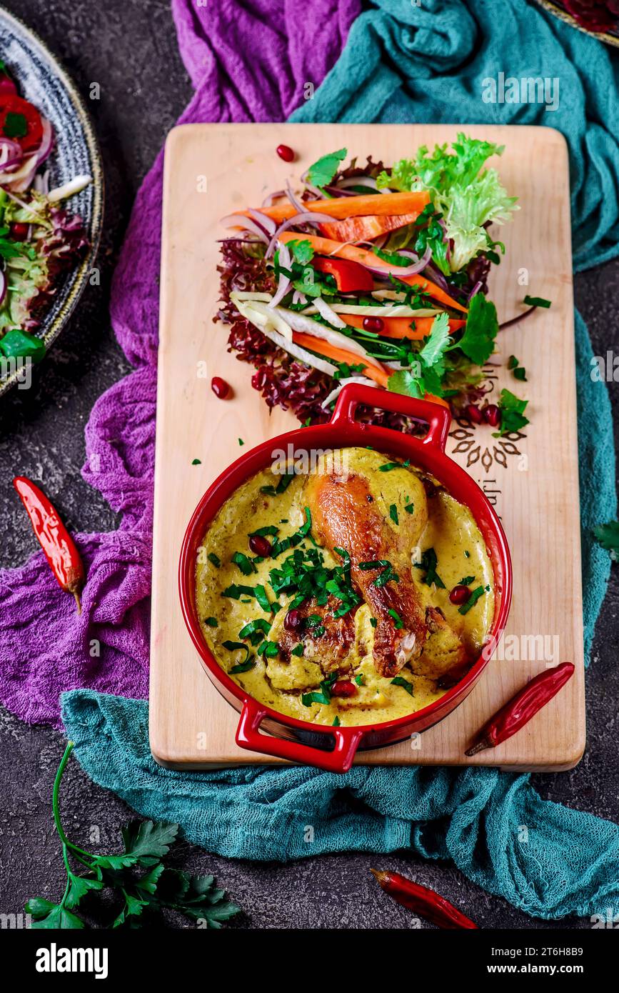Shkmeruli, Georgian chicken a.traditional Georgian dish ..style rustic ...
