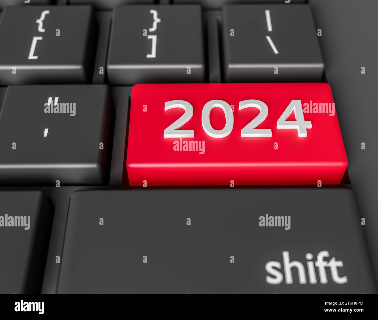 Number 2024 on a computer keyboard. New Year image on a computer key ...