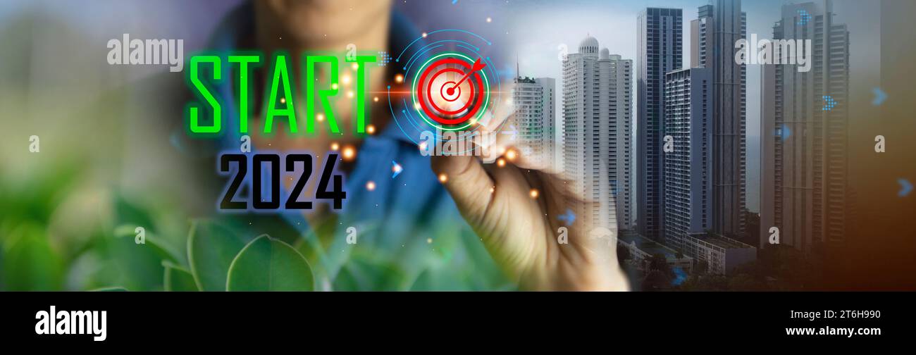 Concept of starting work in 2024 starting projects Stock Photo - Alamy