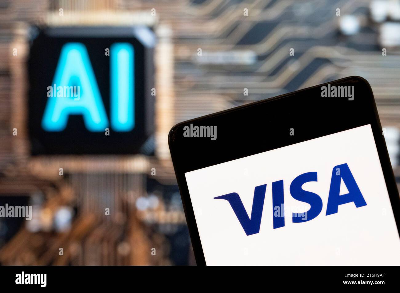 In this photo illustration, the American multinational financial ...