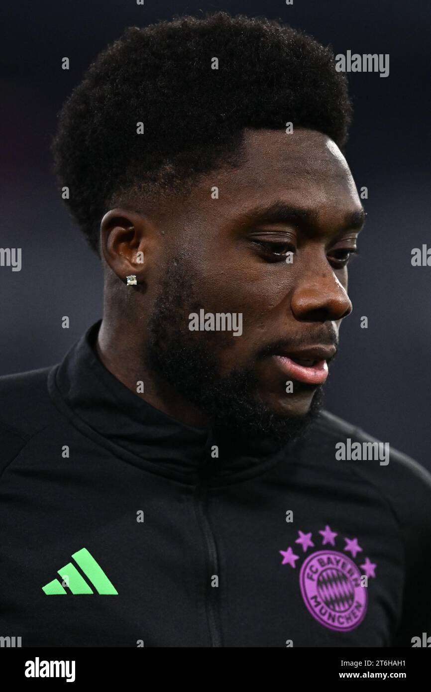 MUNICH, GERMANY - NOVEMBER 8: Alphonso Davies of Bayern Munich looks on ...