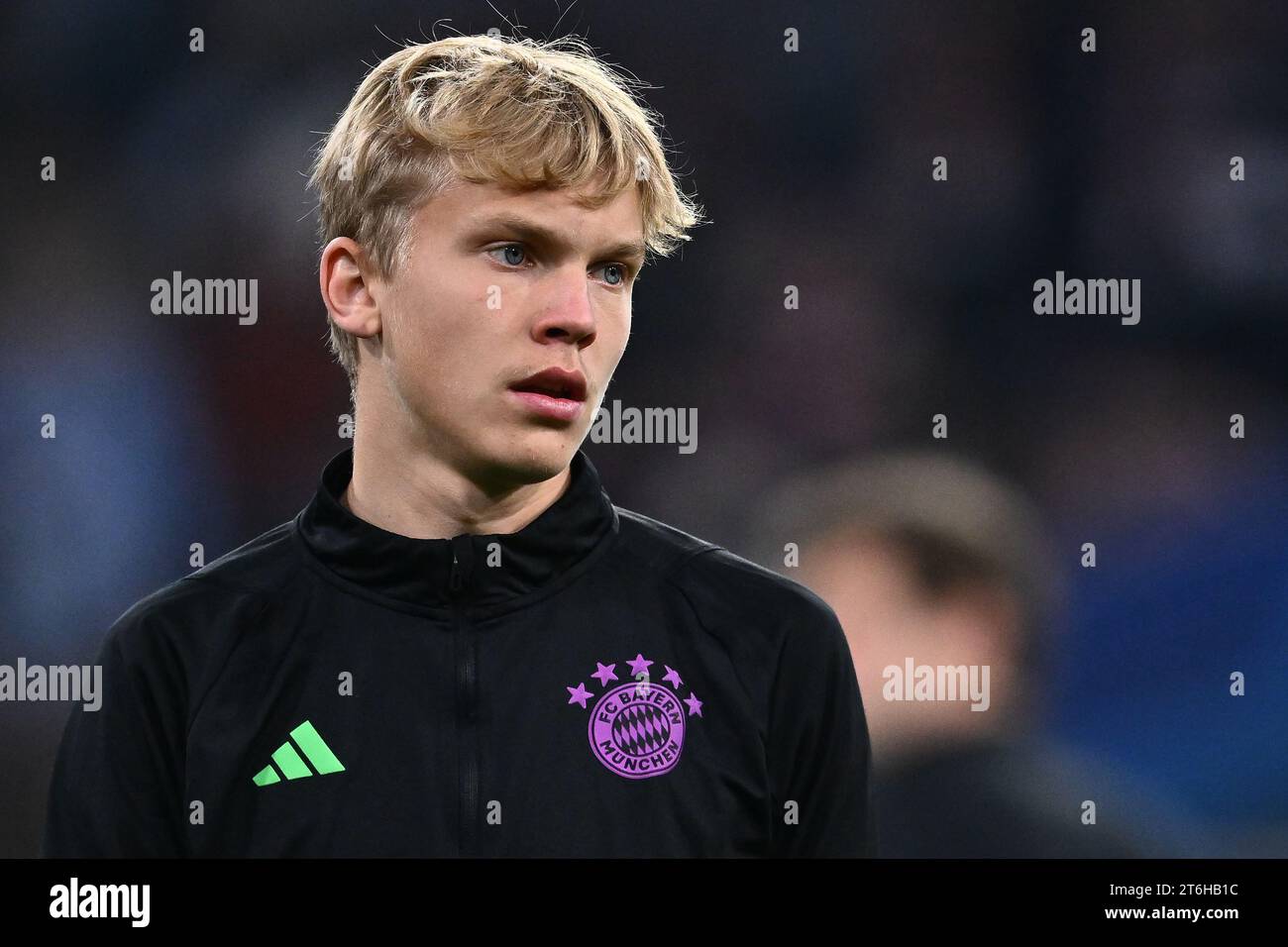 MUNICH, GERMANY - NOVEMBER 8: Frans Kratzig of Bayern Munich looks on ...