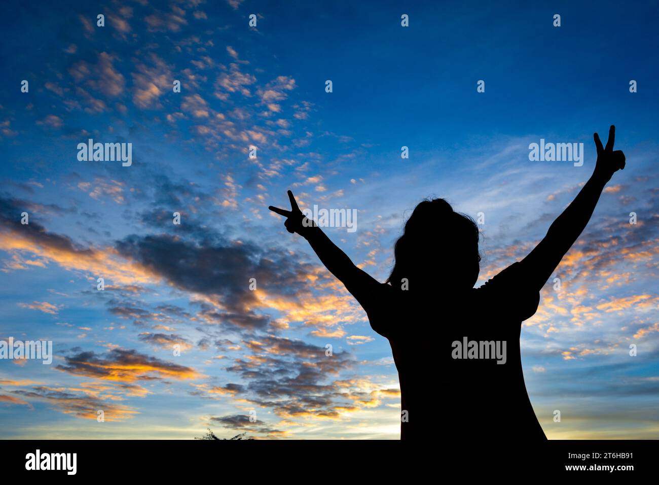 Girl victory pose hi-res stock photography and images - Alamy