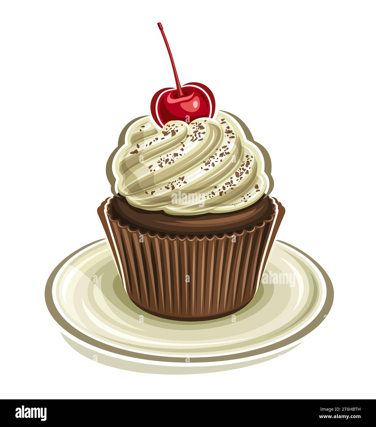 Vector logo for Chocolate Cupcake, square poster with illustration of ...