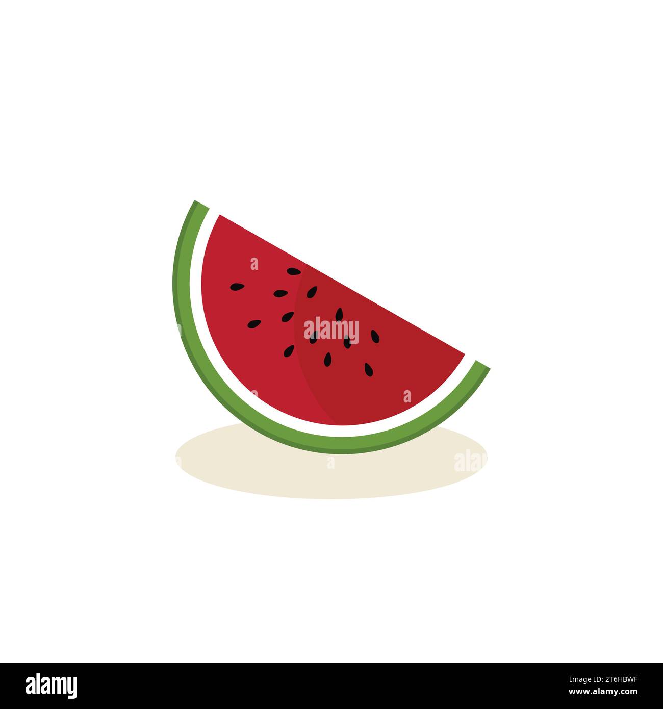 Cartoon fresh green open watermelon half, slices and triangles. Red ...