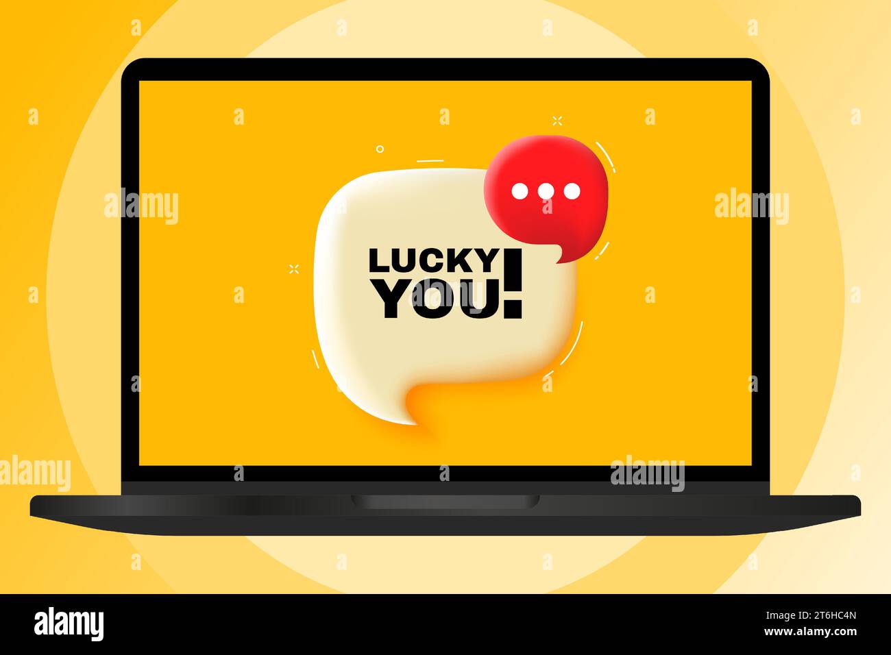 Lucky you. Speech bubble with text. 3d illustration. Text banner in the ...