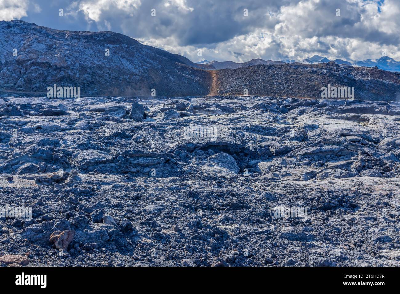 Lava rocks still cooling down near Geldingadalir active Volcano from ...