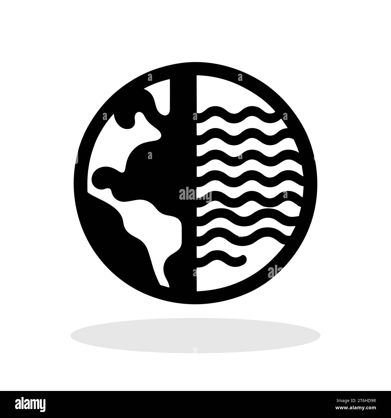 Climate crisis emblem with Earth and rising heat. Black icon of Globe ...
