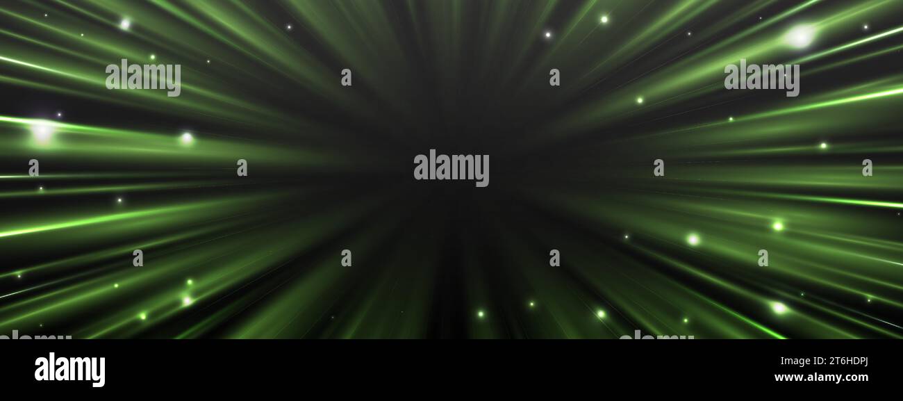 Radial speed rays, light neon flow, zoom in motion effect, green glow ...
