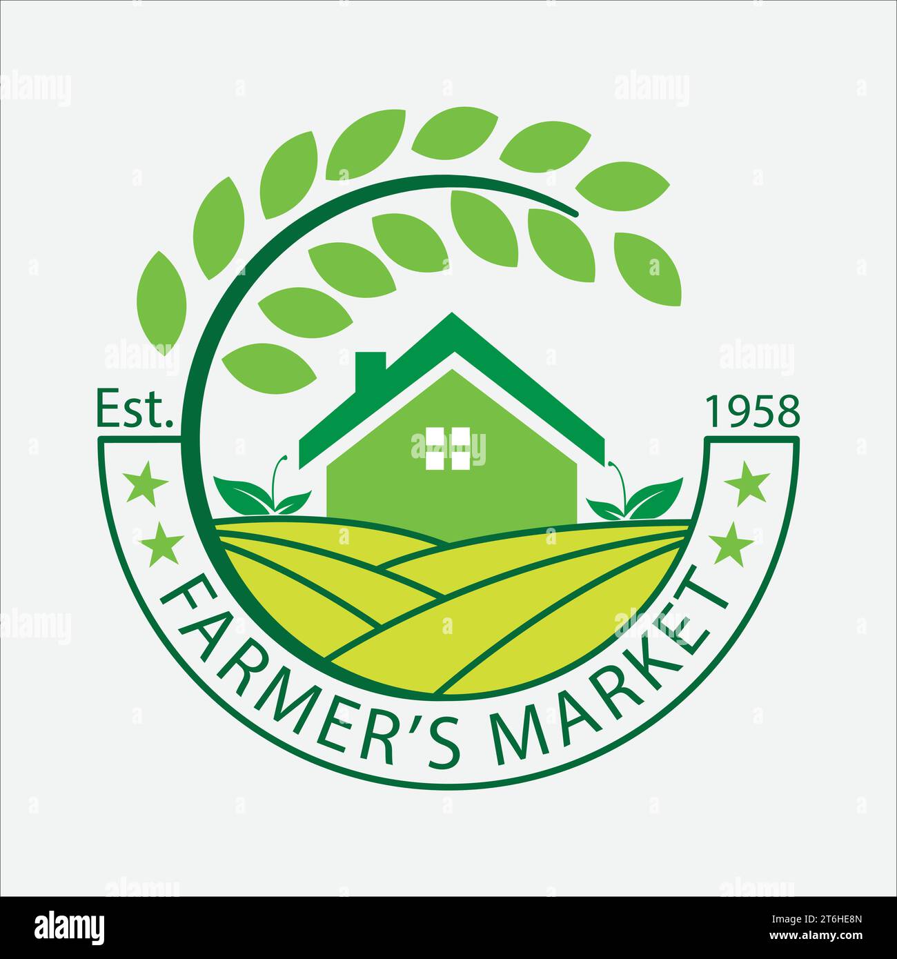 Farmers Market logo design & plant concept Stock Vector Image & Art - Alamy