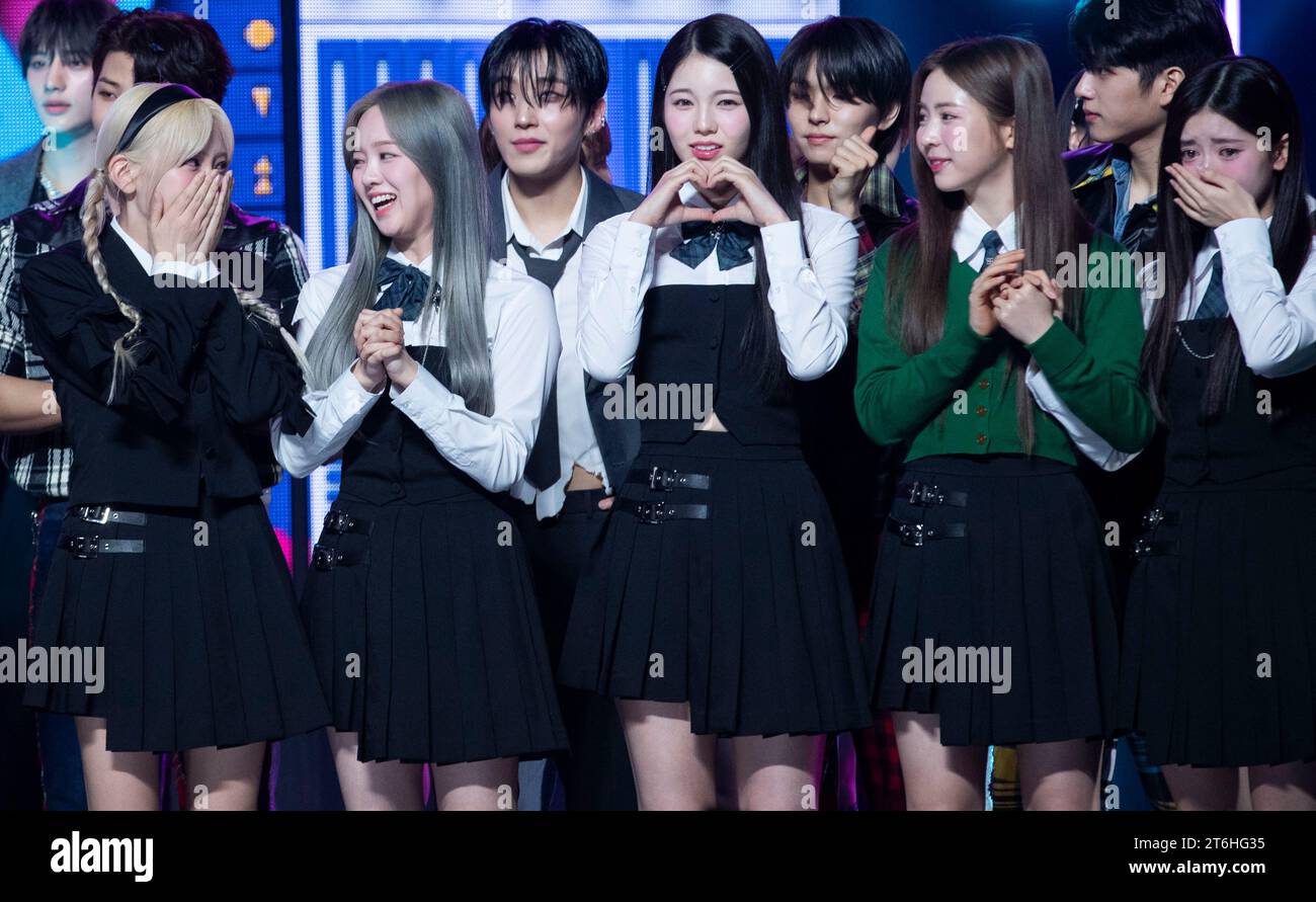 Goyang, South Korea. 8th Nov, 2023. Japanese Mako, Mayuka, Maya, Riku ...