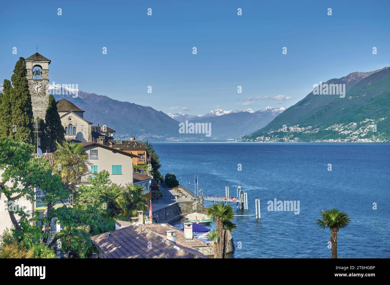 Village of Brissago at Lake Maggiore in Ticino Canton,Switzerland Stock ...