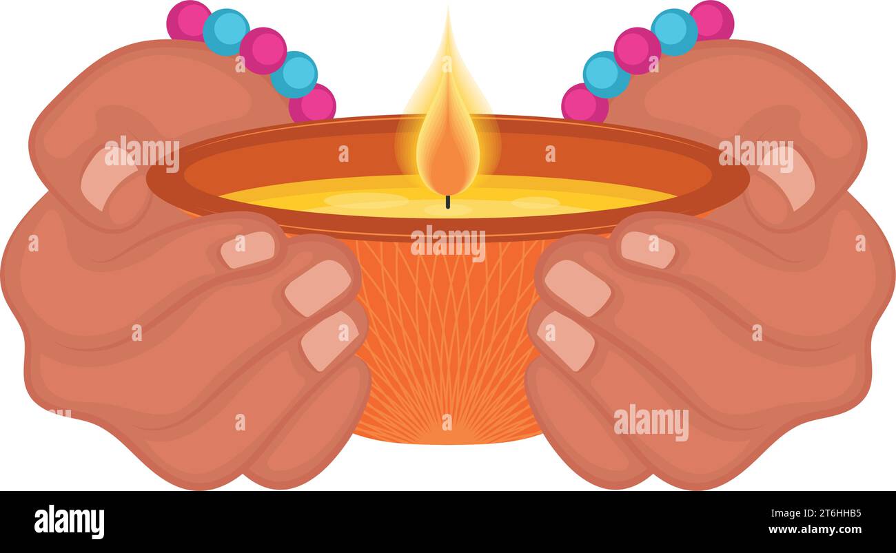 Hands holding a beautiful candle Vector Stock Vector Image & Art - Alamy