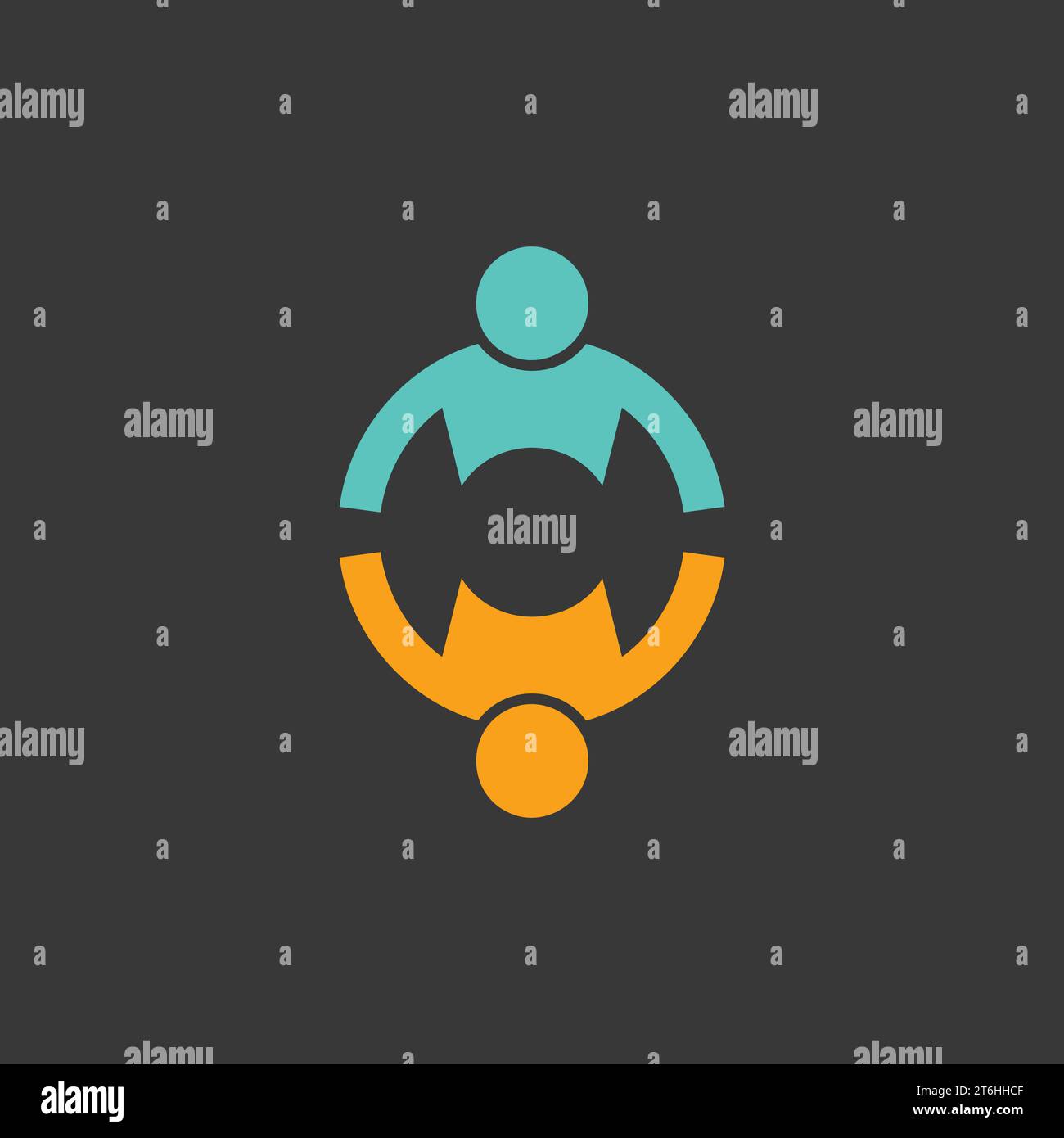 Dynamic Duo A Captivating Icon Of Teamwork And Collaboration Depicting Two Individuals In A