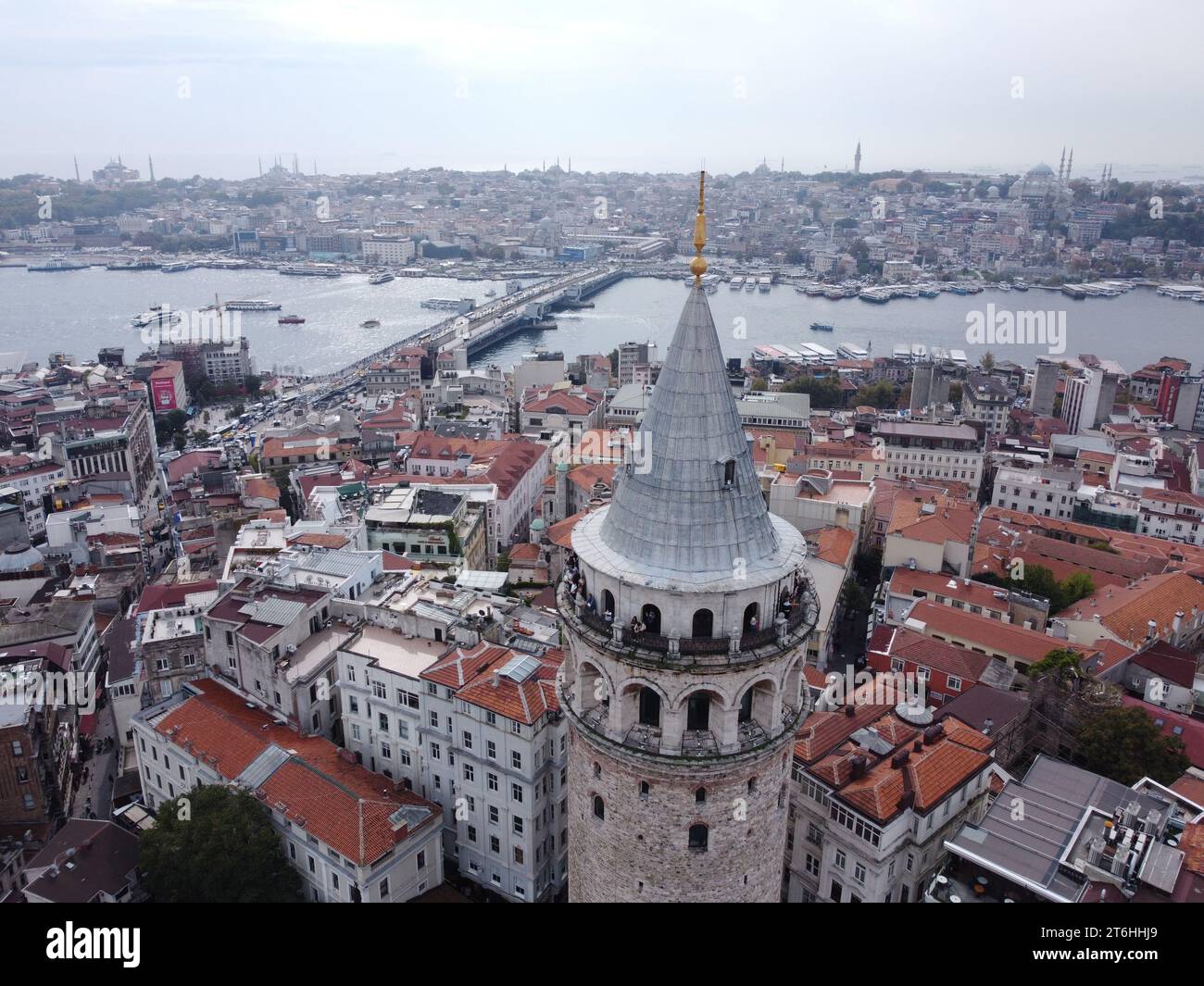 An aerial view of the historic city of Constantinople and its ...