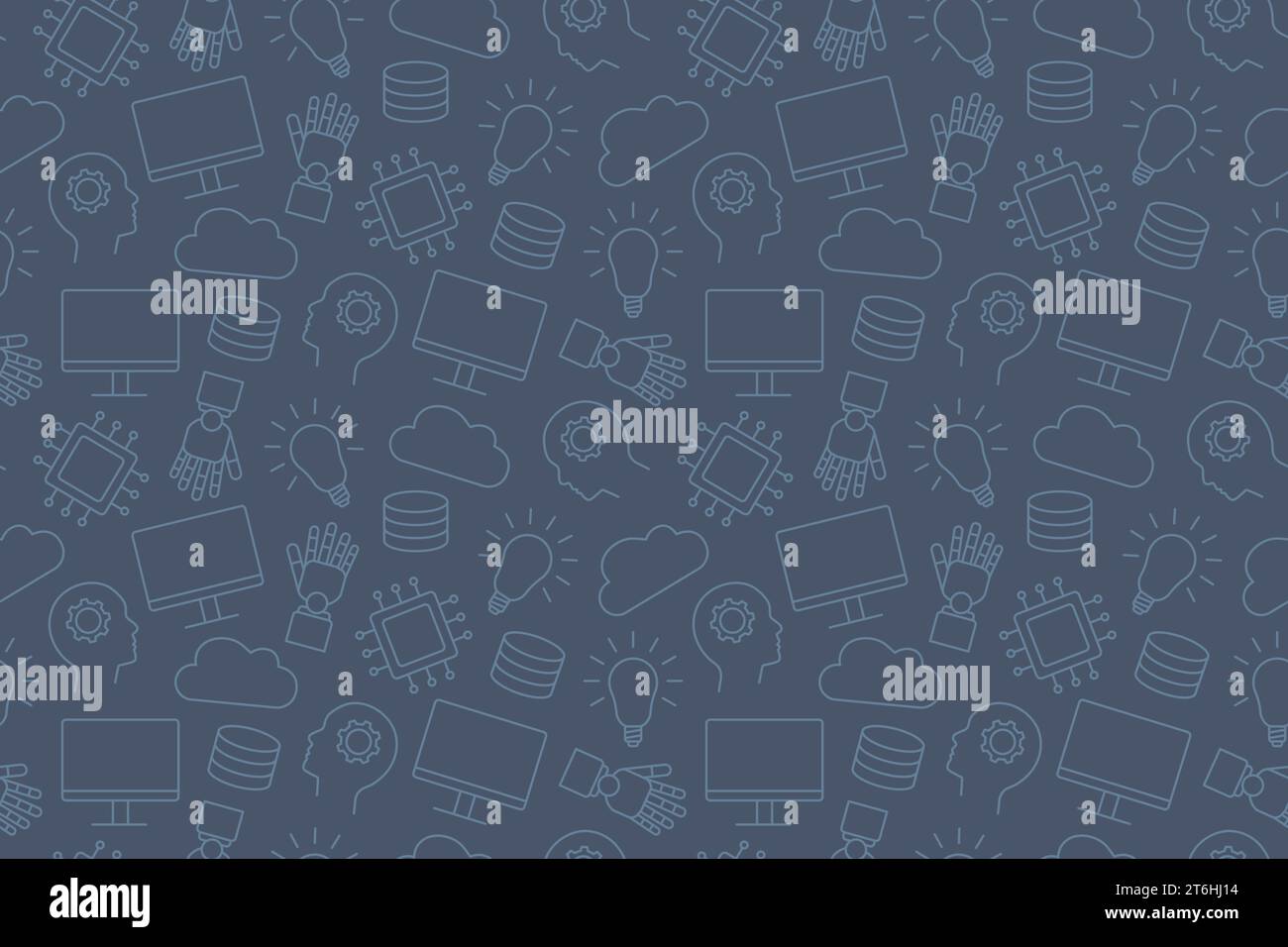 AI, Artificial Intelligence, machine learning seamless pattern - vector ...