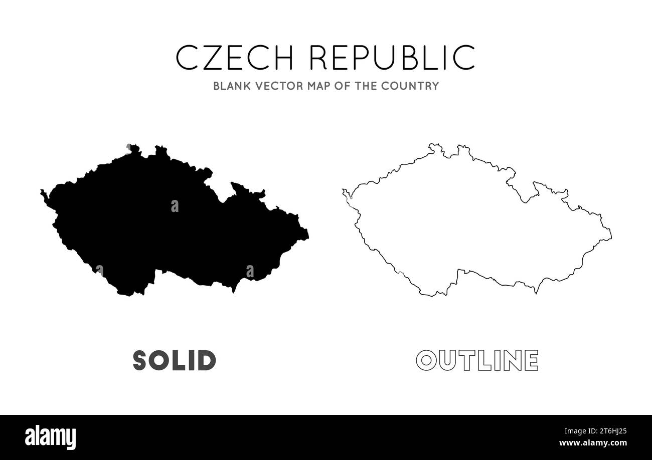 Czech Republic map. Blank vector map of the Country. Borders of Czech ...