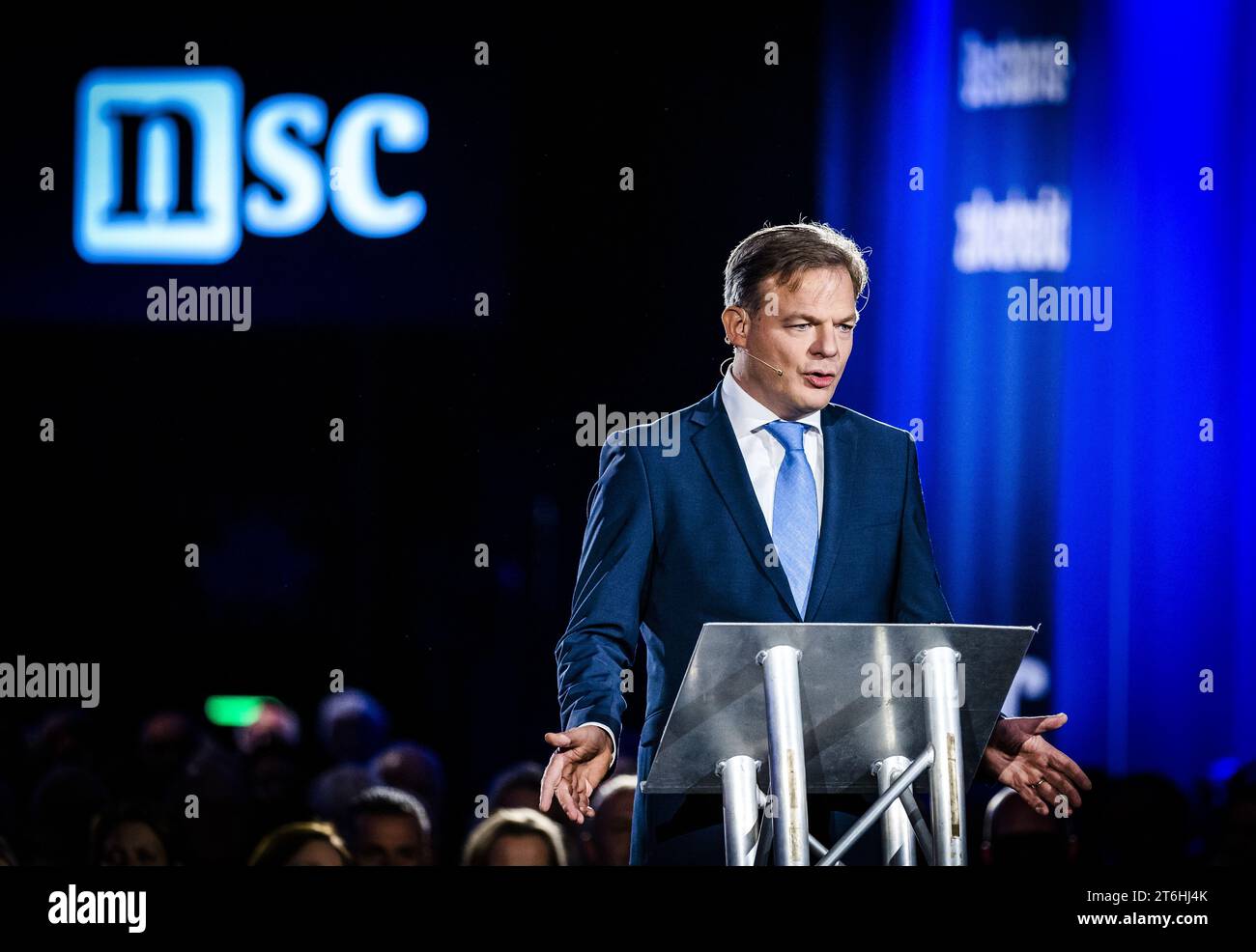 AMERSFOORT - NSC party leader Pieter Omtzigt gives a speech during the ...