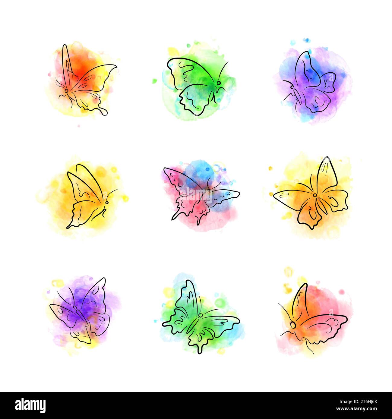 Butterflies spreading Stock Vector Images - Alamy