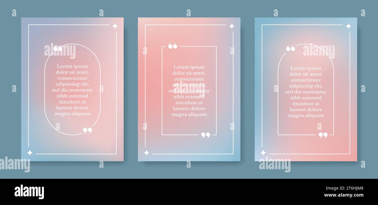 Set of aesthetic quotes templates with different frames. Minimalist ...