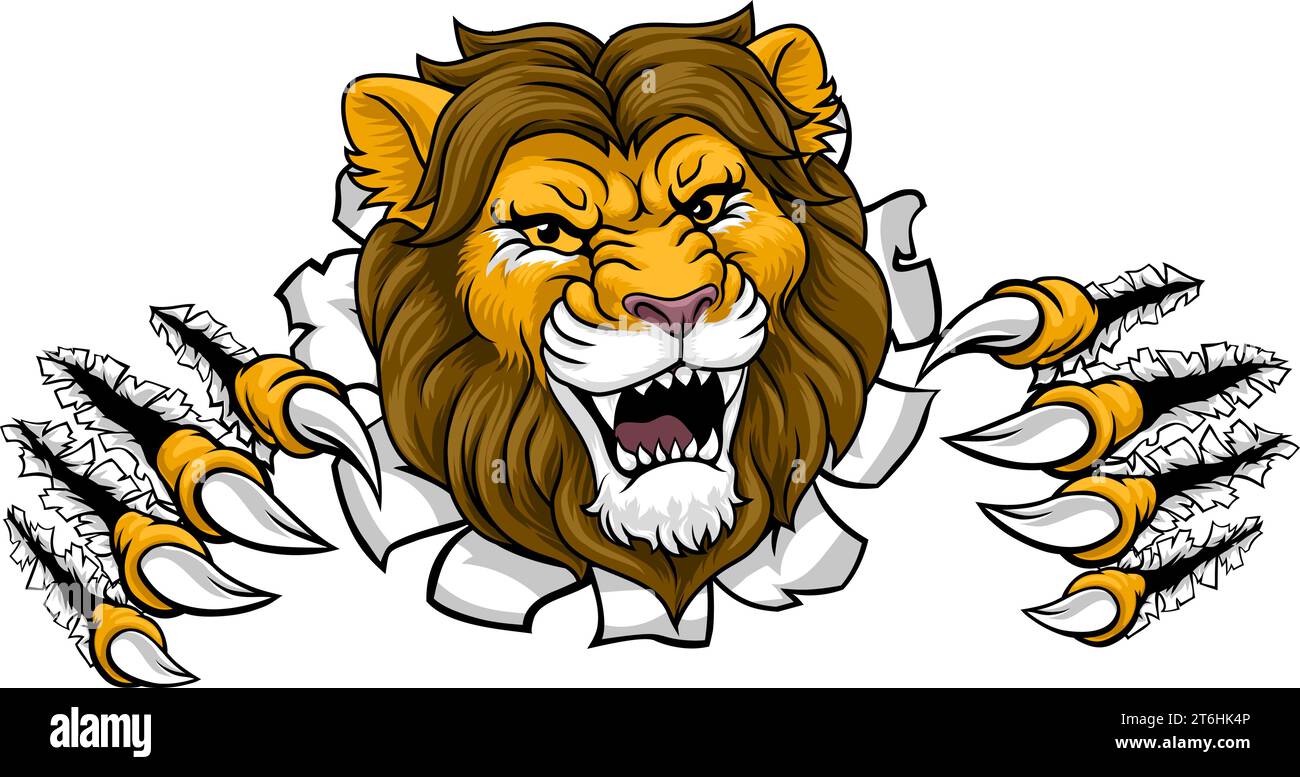 Lion Animal Sports Team Cartoon Mascot Stock Vector Image & Art - Alamy
